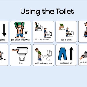 Potty Toilet Training Sequence Visual Routine for Boys Autism ...