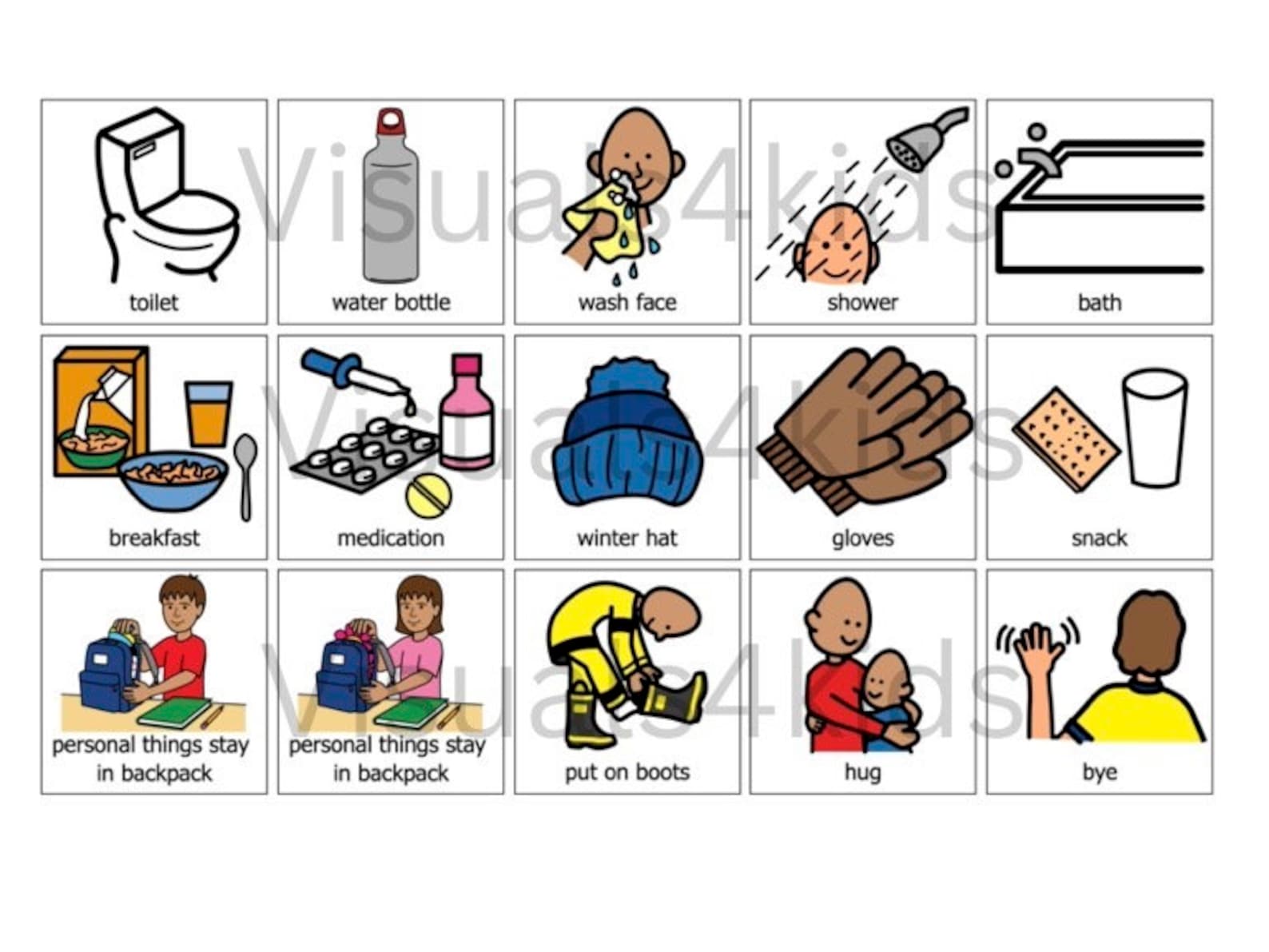 Visual Morning Routine Child Adult Autism Picture Communication Cards ...