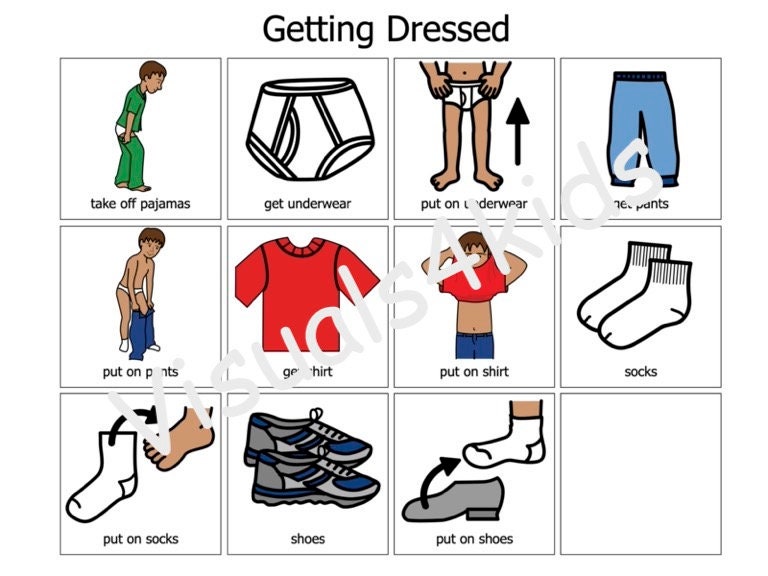 Getting Dressed Visual Autism, Picture Communication Cards Board AAC ... Getting Dressed Visual Autism, Picture Communication Cards Board AAC ...