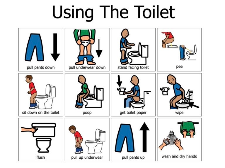 Potty Training Toilet Visual for Boys Autism Sit/stand Bathroom ...