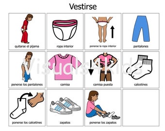 Getting Dressed Visual Girl Autism, Picture Communication Cards Board ...
