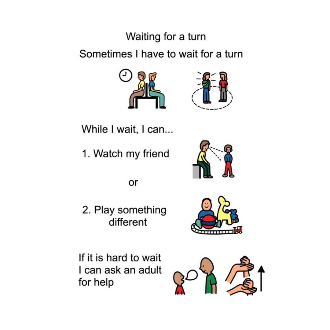 Visual Aid Asking for a Turn Social Story Communication - Etsy