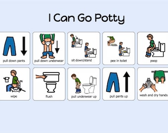 Potty Toilet Training Sequence Visual Routine for Boys Autism ...