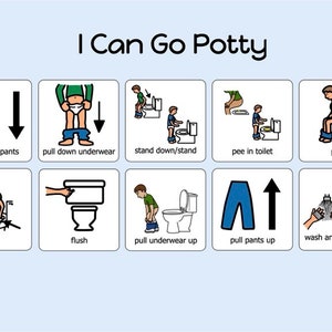 Potty Toilet Training Bathroom Visual Sequence Routine for Girls Autism ...