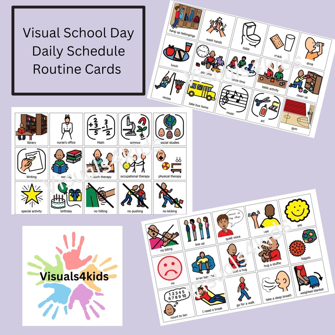 Visual School Day Daily Schedule Boardmaker Routine Boards Autism ...