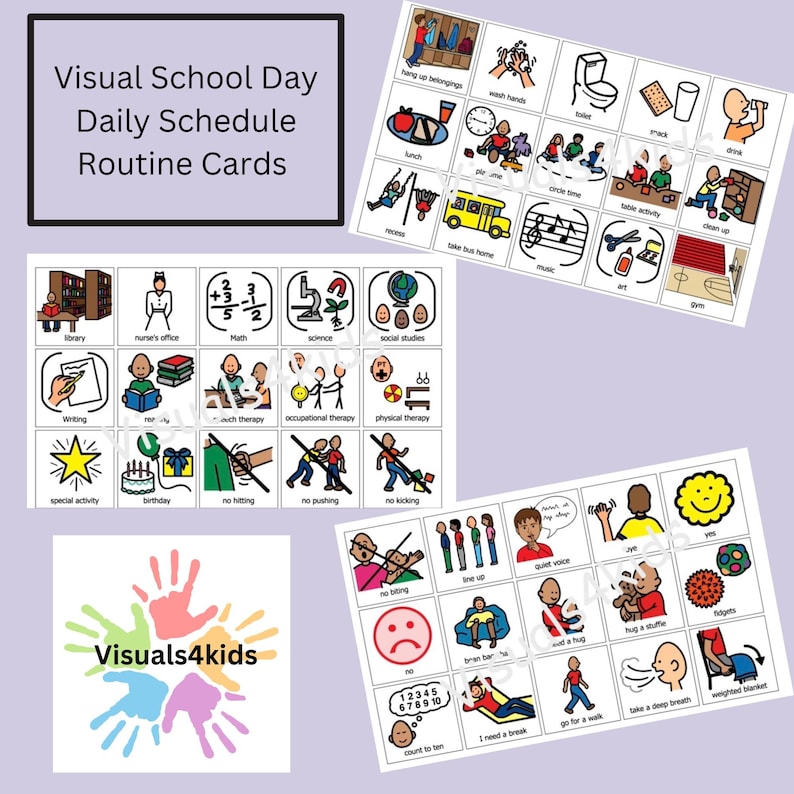Visual School Day Daily Schedule Boardmaker Routine Boards Autism ...