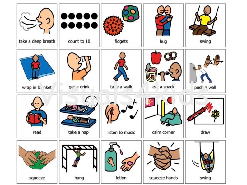 Calming Down I Need A Break Cards Autism Set 2 picture Communication ...