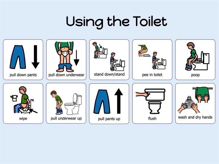 Potty Toilet Training Sequence Visual Routine for Boys Autism ...