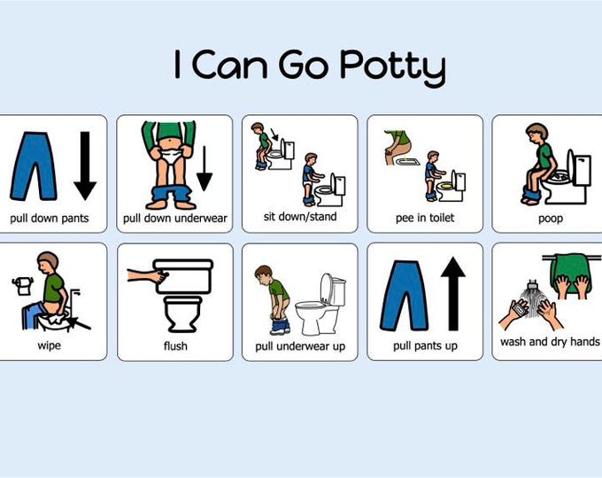 Autism Visual Potty Training Chart for Boys | Picture Communication ...