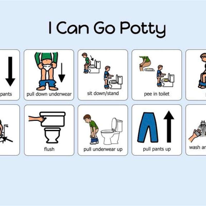 Potty Routine Boy Visual - Etsy
