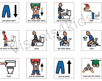 Potty Training Toilet Visual for Boys Autism Sit/stand - Etsy