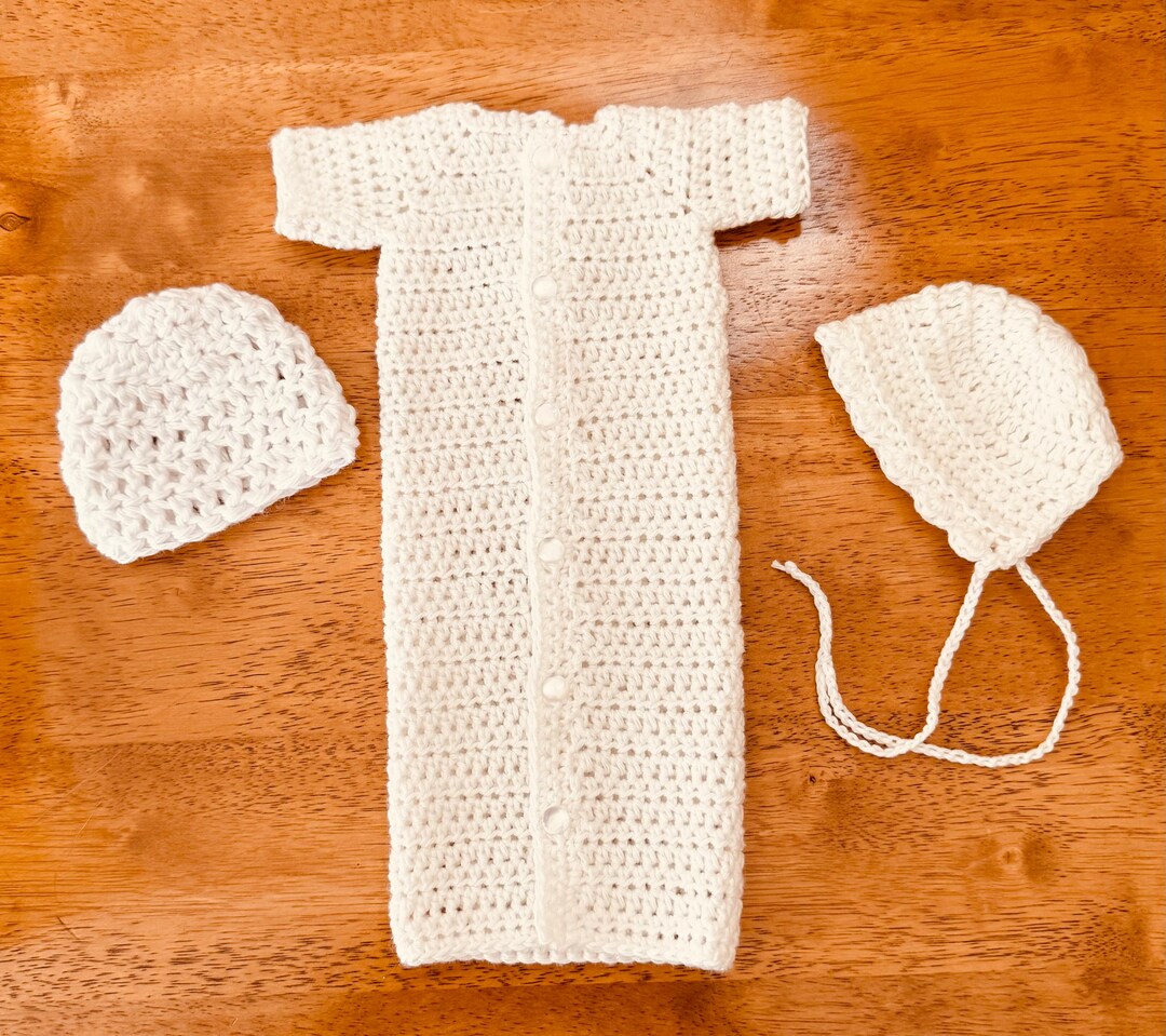 Micro Preemie Crocheted Bunting, Beanie or Bonnet, Bereavement Outfit ...