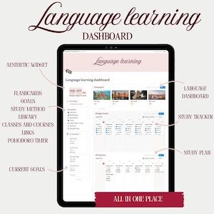 Notion Language Learning Template for Student Aesthetic Notion ...