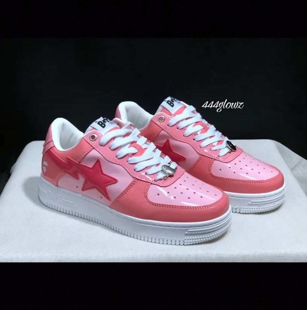 Pink Bapesta High Quality Skate Sneakers Shoes For Men And Women Etsy