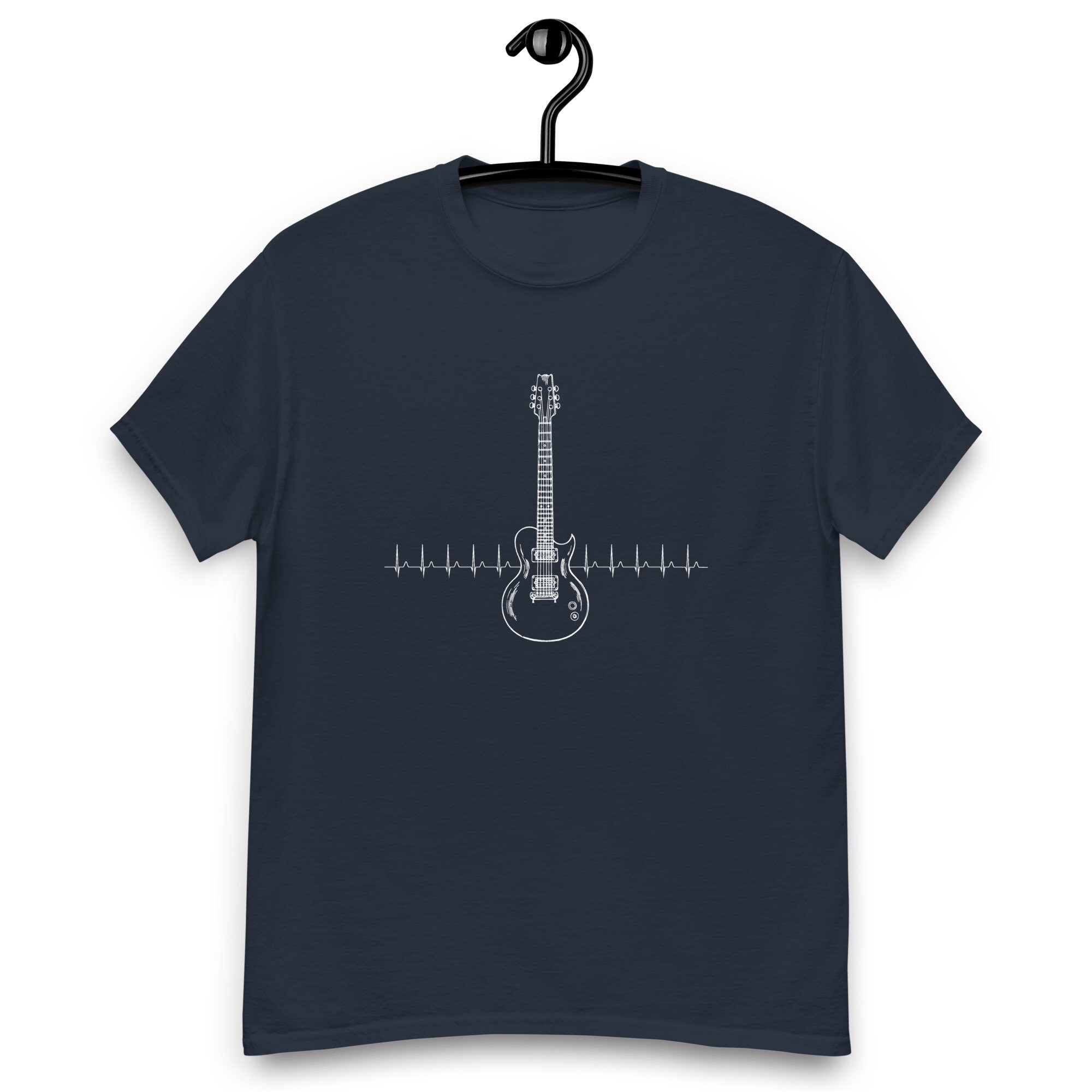 GUITAR TEE SHIRT Heartbeat T Shirt Classic T-shirt Guitar Lover Gift ...