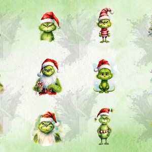 Green Christmas Monster PNG Clipart Collection Kawaii Green Monster for ...