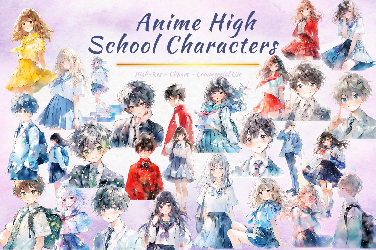 Kawaii Anime High School Characters Collection Chini Anime Characters ...