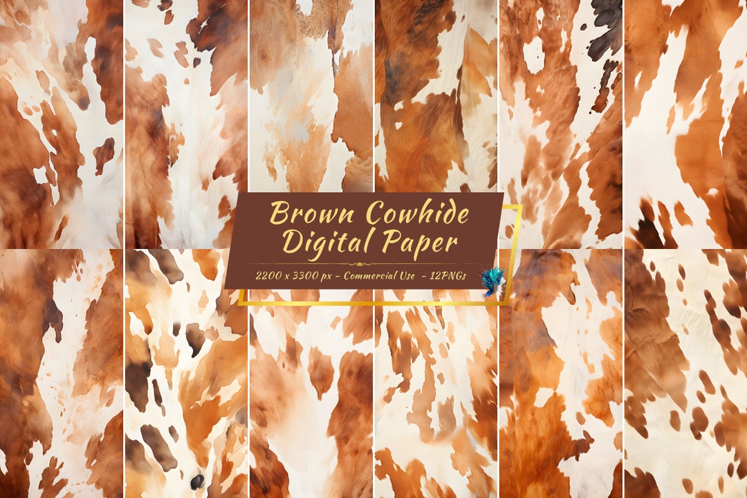 Cowhide Patterns Digital Paper Pack Western Leather Luxury - Etsy