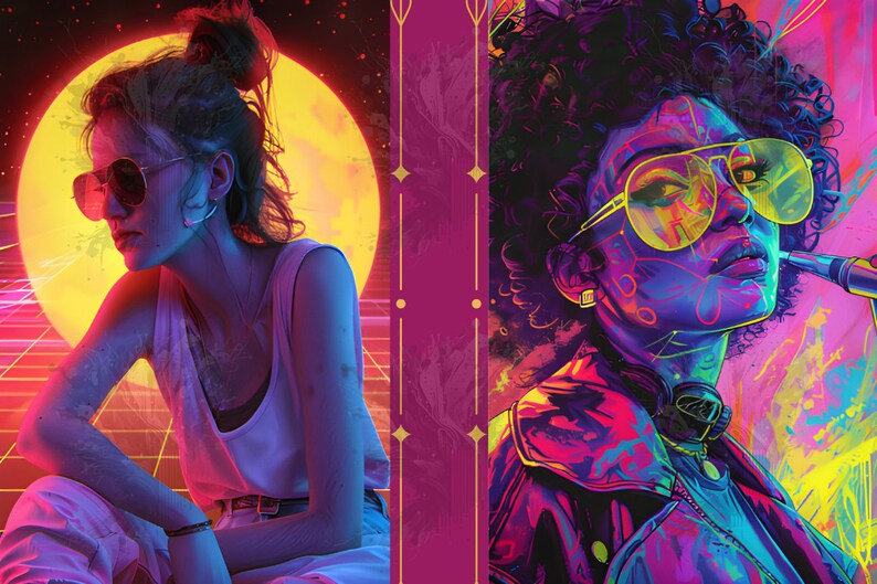 80's Retro Digital Paper Collection Vintage Backgrounds - Etsy