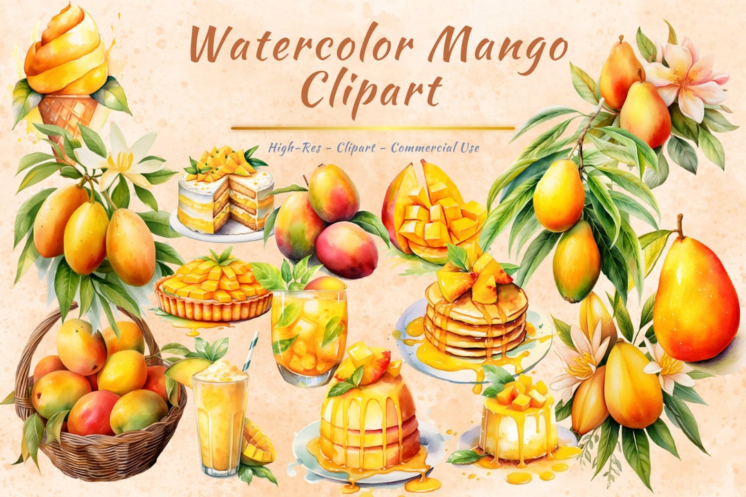 Mango SVG PNG Collection Fruit, Tropical, Summer, Food Clipart Bundle ...
