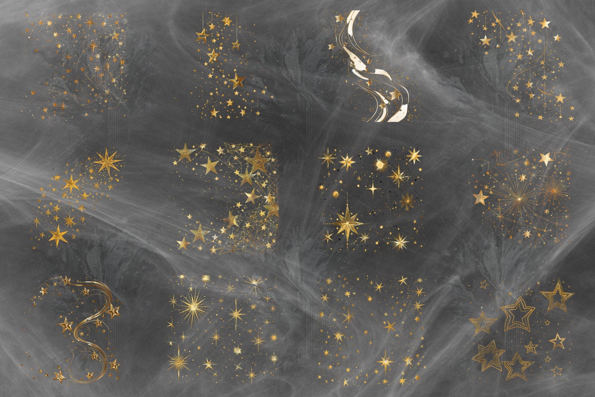 Golden Star Overlay Clipart Collection Transparent Star Map PNG Images ...