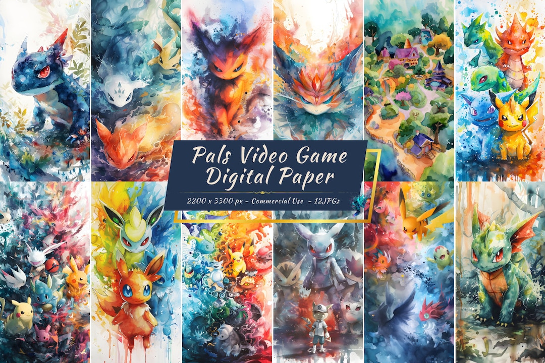 Palworld Adventure Video Game Digital Paper Pack - Etsy