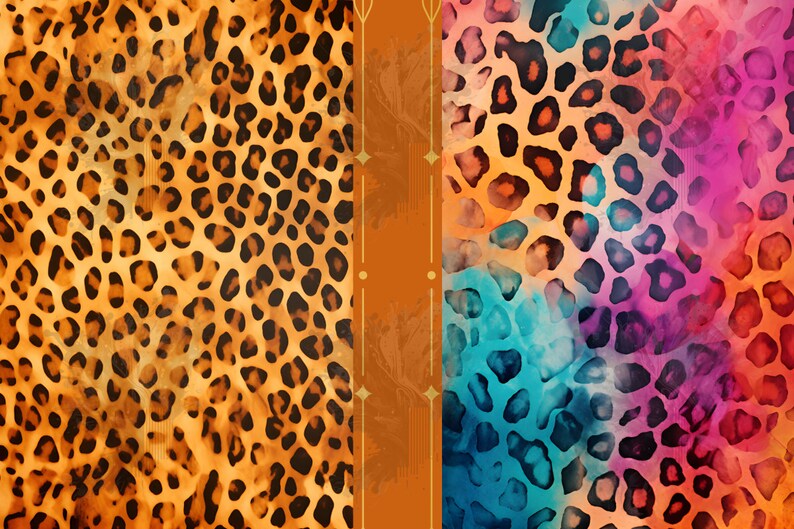 Leopard Spots and Leather Patterns Digital Paper Pack Exotic - Etsy
