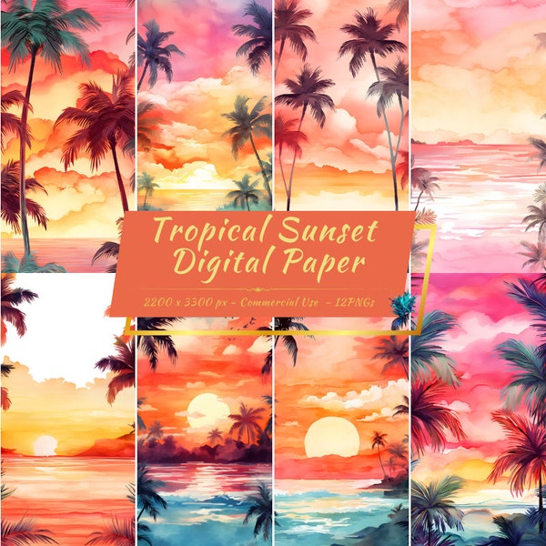 Tropical Sunset - Etsy
