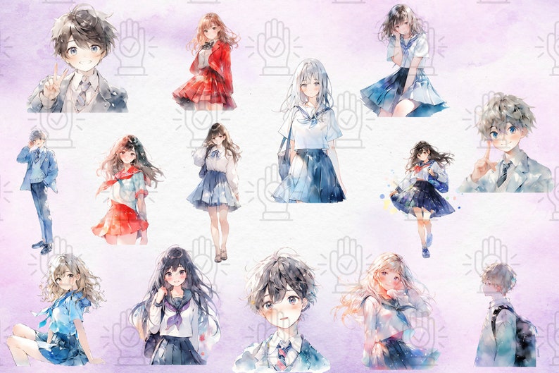 Kawaii Anime High School Characters Collection Chini Anime Characters ...
