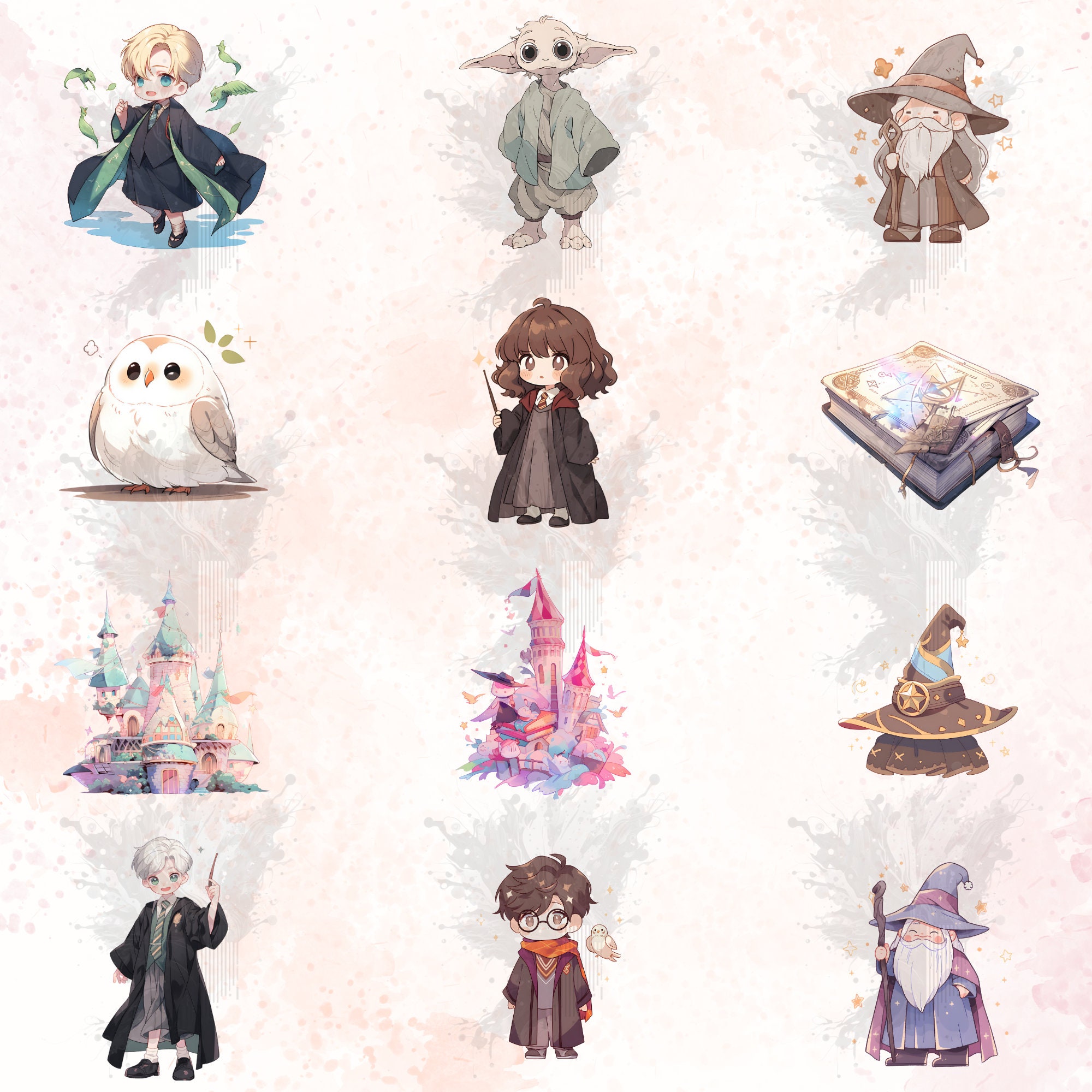 Kawaii Magic School Characters PNG Clipart Collection Cute Wizard ...