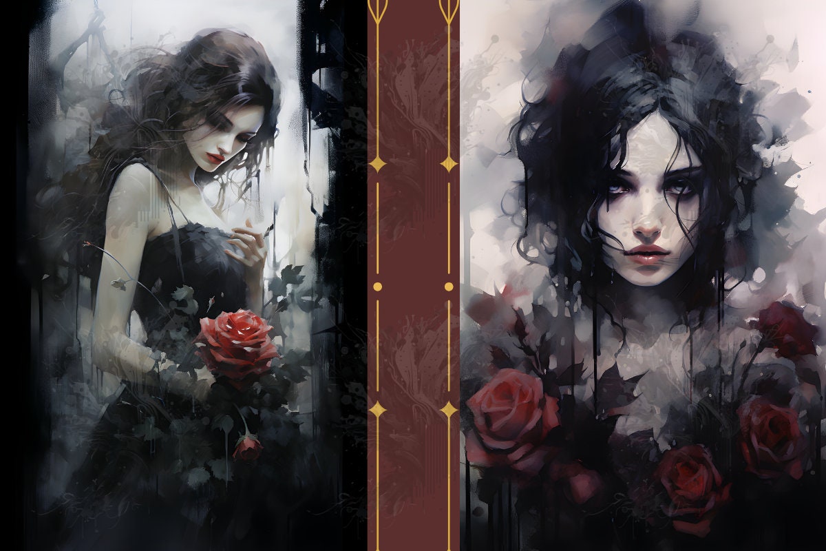 Vampire Love Digital Paper Pack Gothic, Vampire, Roses Backgrounds - Etsy