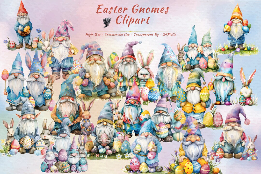 Easter Gnome PNG Clipart Collection Cute Colorful Garden Gnomes Easter ...
