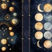 Celestial Moon Phases Digital Paper Pack Enchanting Lunar Designs and ...
