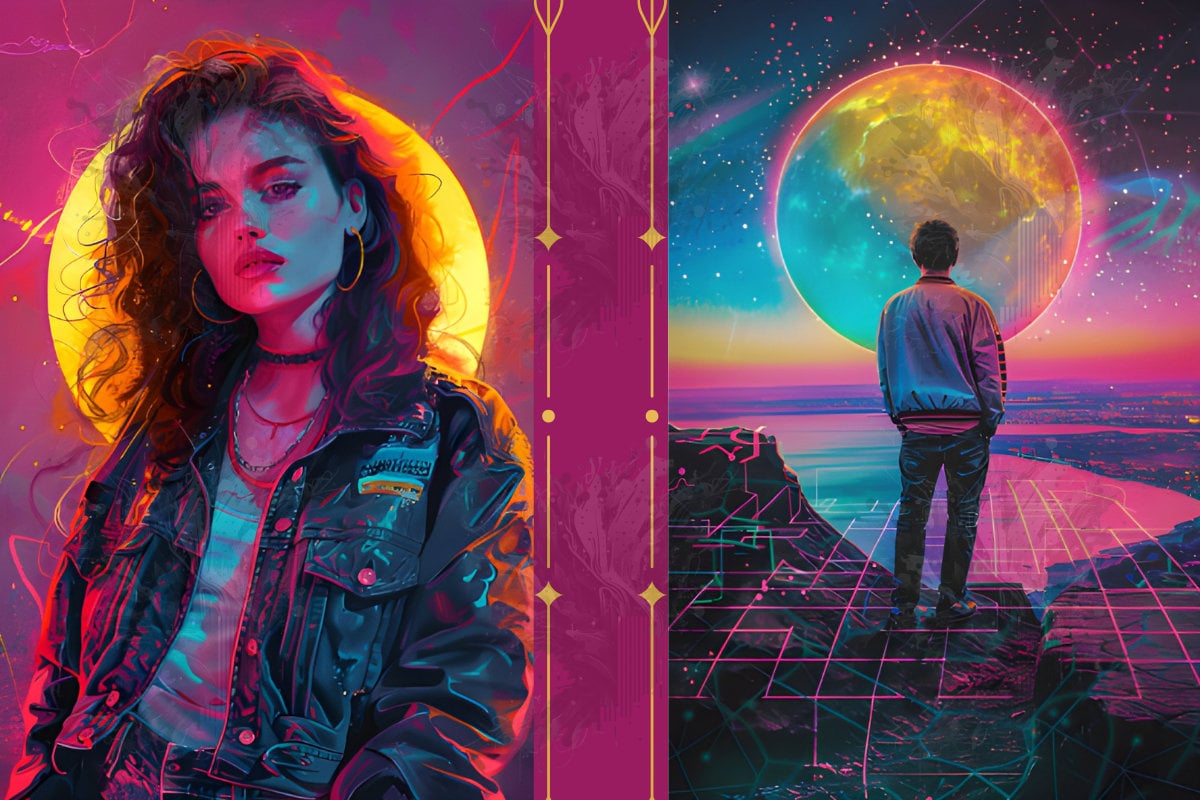 80's Retro Digital Paper Collection Vintage Backgrounds - Etsy