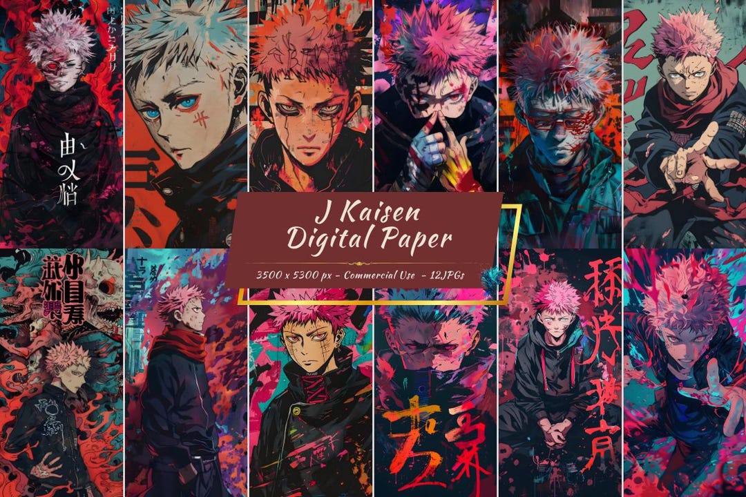 Jujutsu Kaisen Digital Paper Collection Popular Anime Backgrounds - Etsy