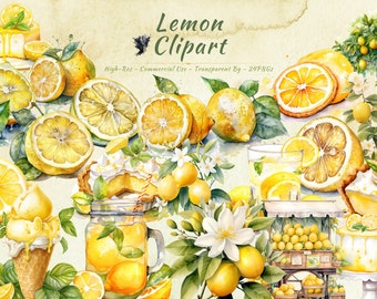 15 Lemon Clipart Lemon SVG Bundle Lemon PNG Bundle Summer Clipart Fruit ...