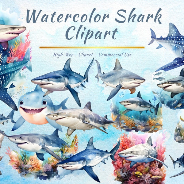Shark Clipart - Etsy