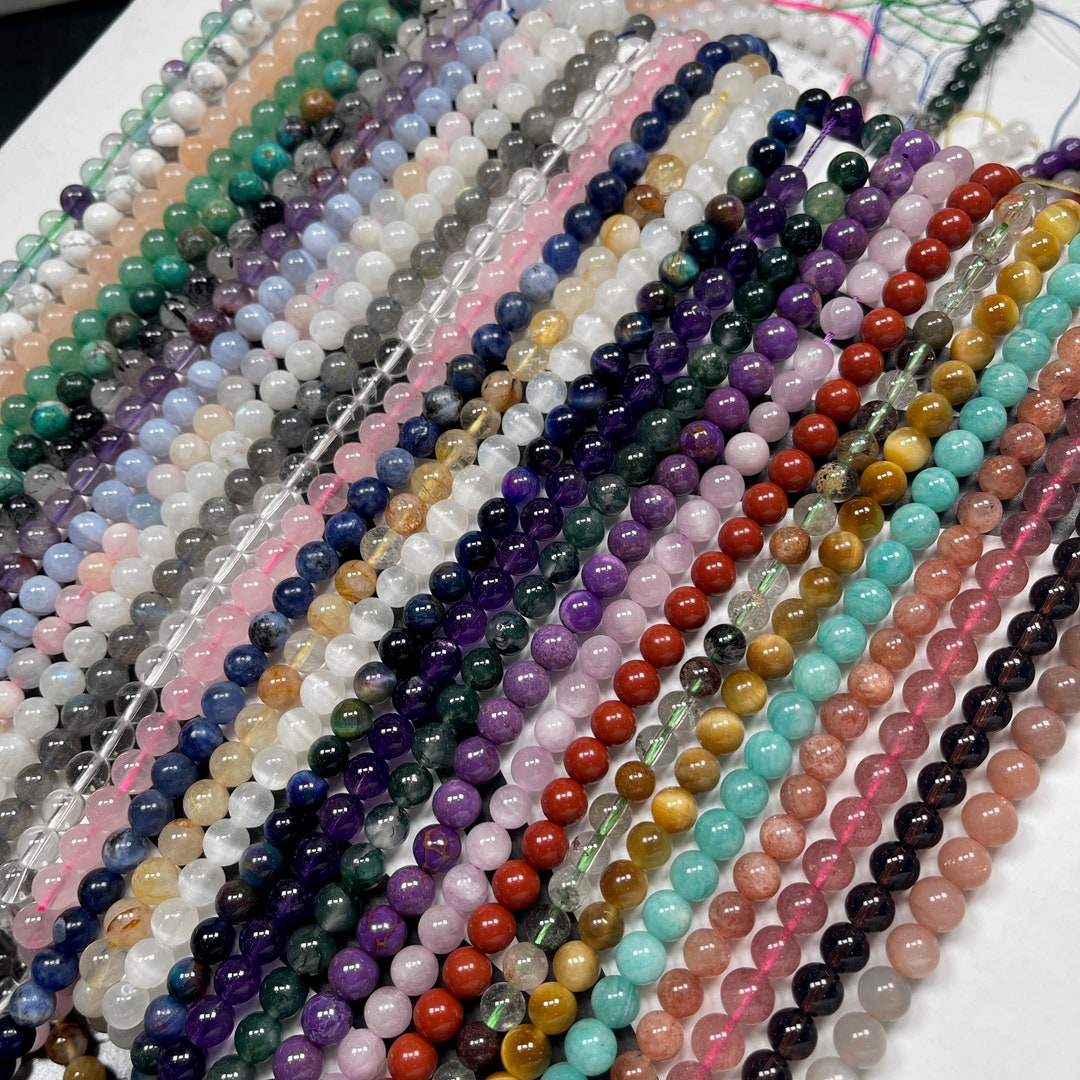 AAA Natural Gemstone Beads: Round Crystal DIY Jewelry (6mm, 8mm, 10mm ...
