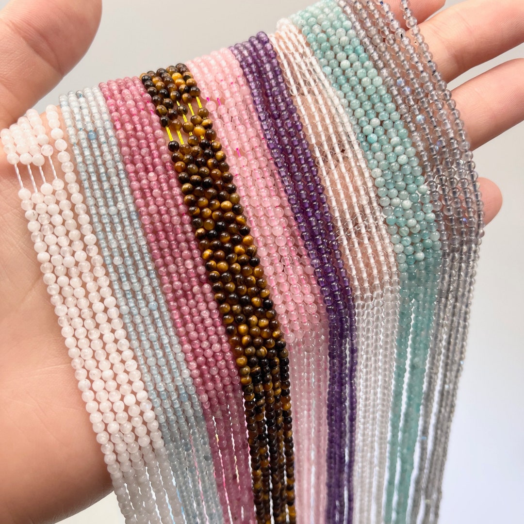 2mm3mm4mm Gemstone Round Beads, Tiny Beads, Small Crystal Beads for ...