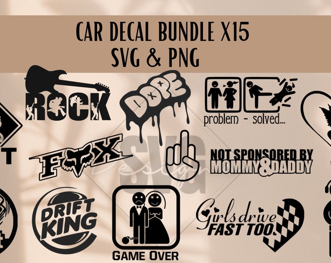 CAR DECAL SVG Bundle X11 - Svg Bundle - Car Decals - Svg Files - Svg ...