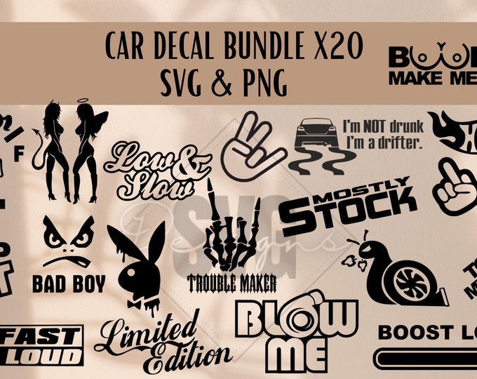 CAR DECAL SVG Bundle X11 - Svg Bundle - Car Decals - Svg Files - Svg ...