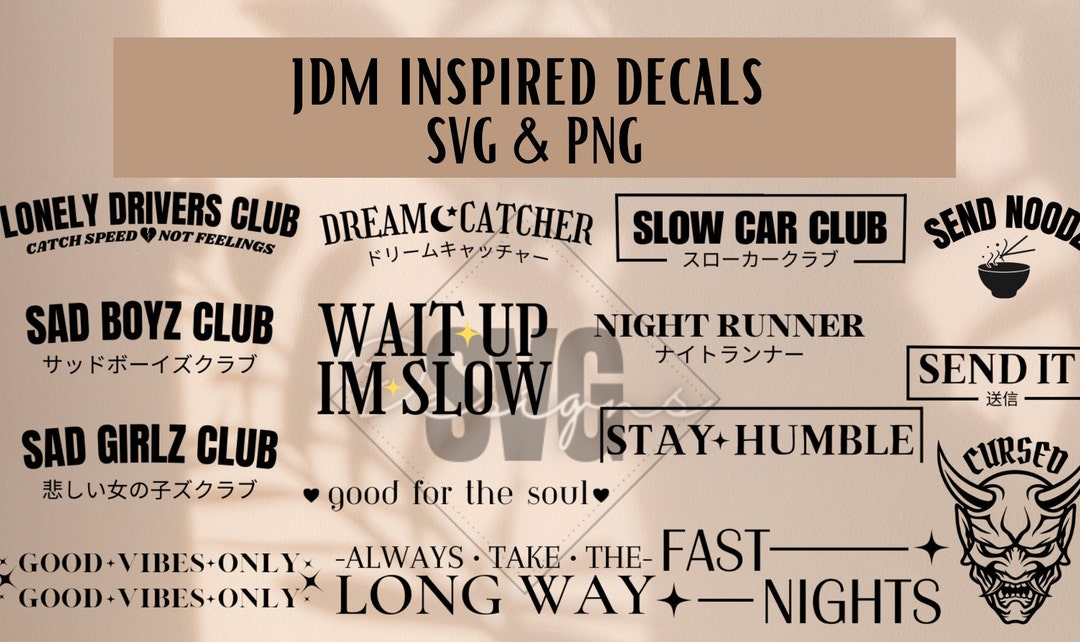Jdm Inspired Svg Bundle Jdm Decals Svg Car Stickers Stickers Car Banner Car Lover Custom Car
