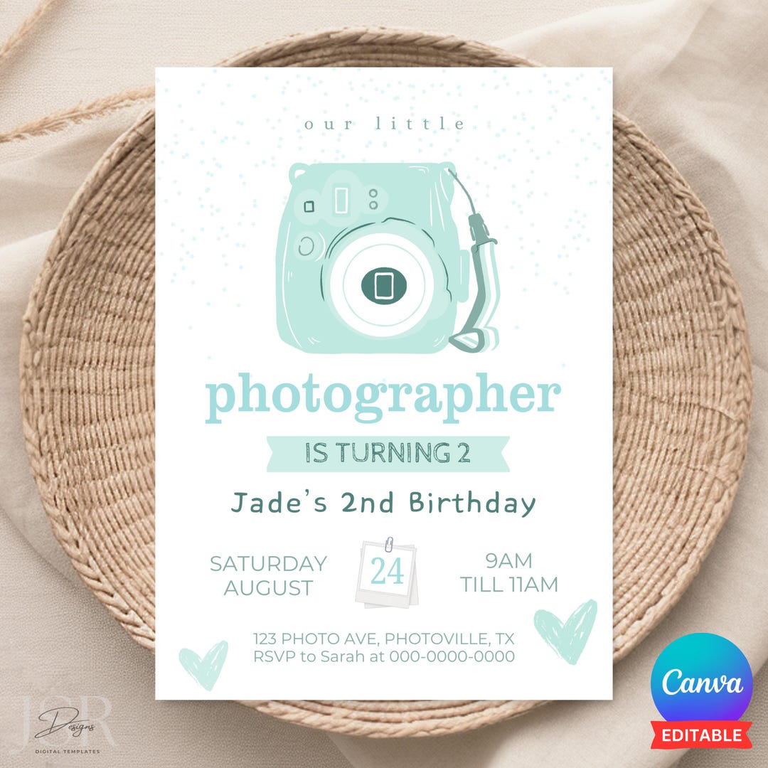 Photographer Birthday Invitation Photographer Party Invite Kids First ...