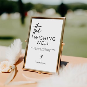 Wishing Well Sign, Cards and Well Wishes Sign, Wedding Wishing Well ...