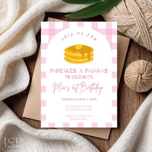 Pancake Party Invitation, Pancake Birthday Invitation, Kids Pancake ...