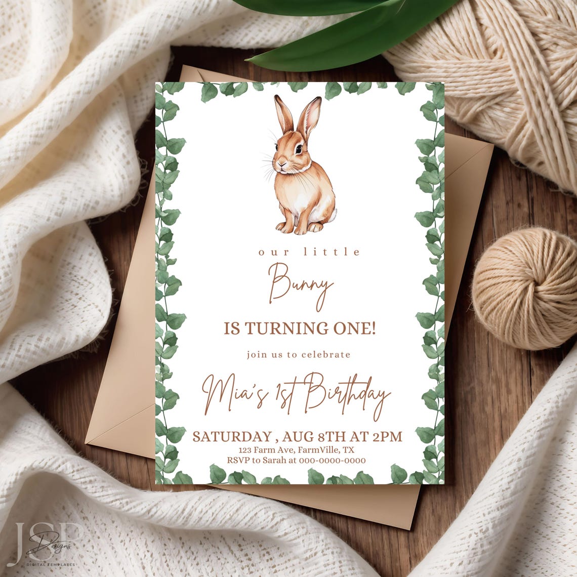 Bunny Birthday Invitation, Bunny Party Invite, Kids Bunny Party, Bunny ...