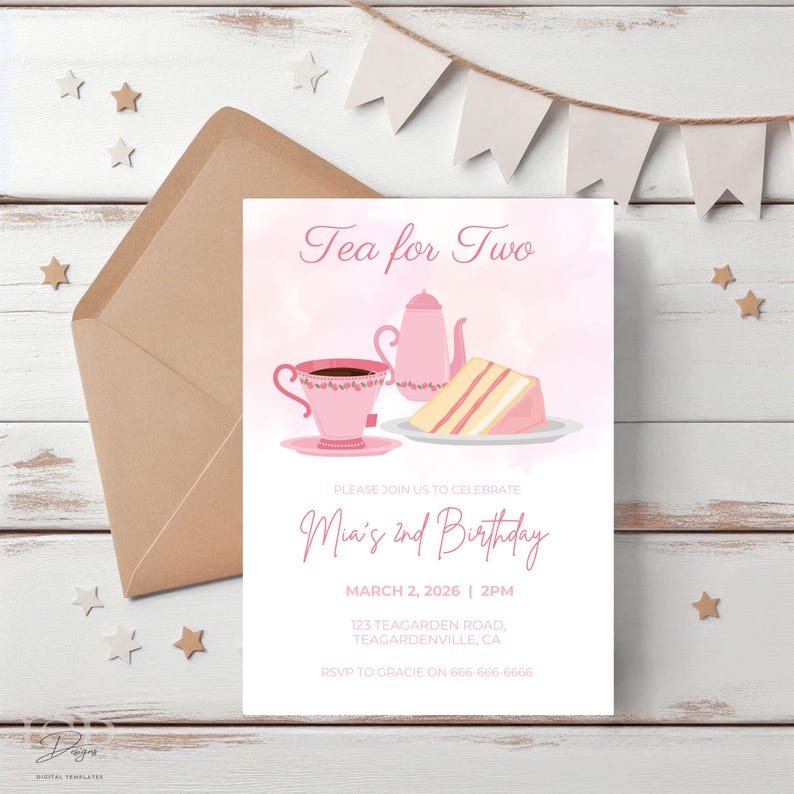 Tea Birthday Invitation Tea Garden Party Invite Kids Tea Party High Tea ...