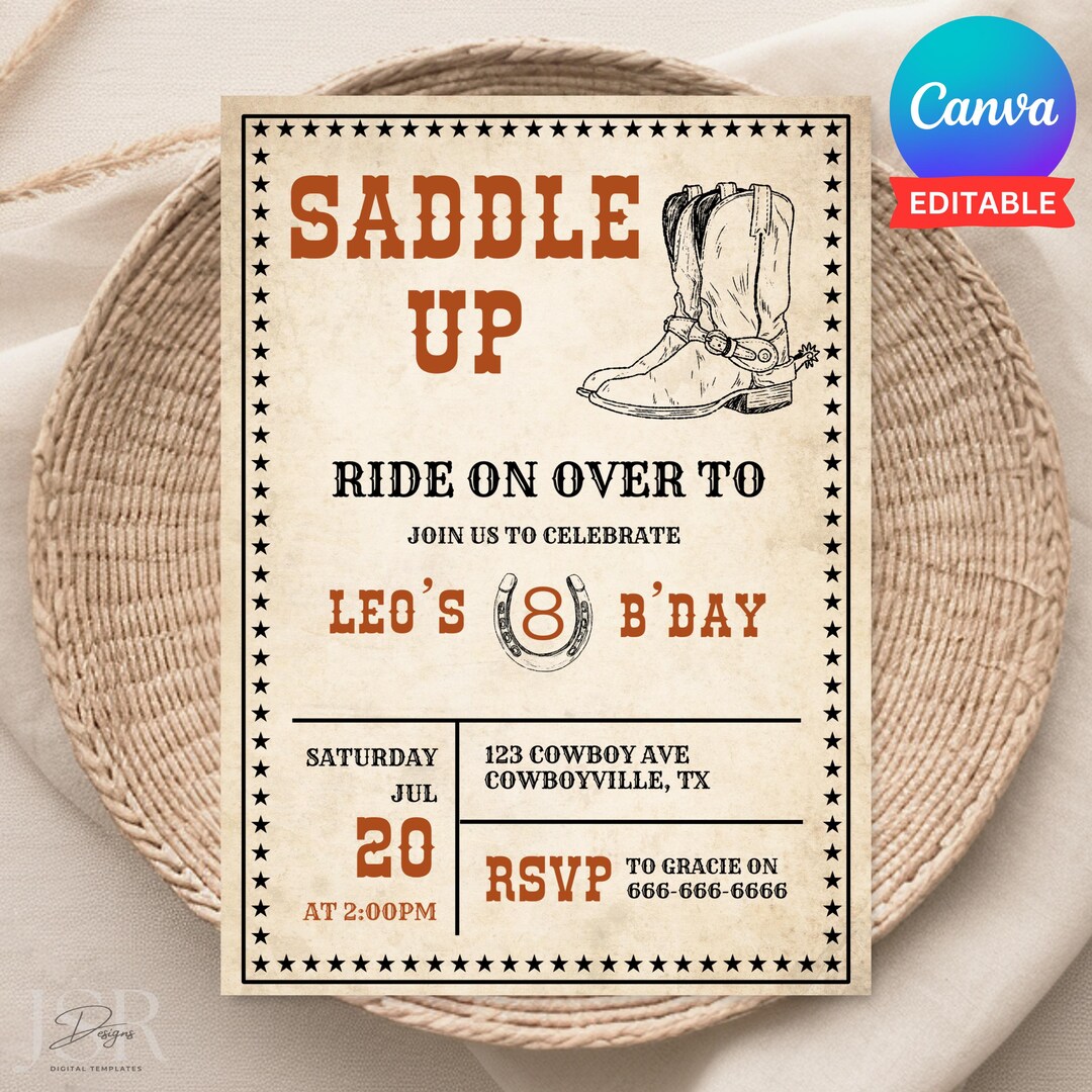 Western Birthday Invitation Western Party Invitation Kids Western Party ...