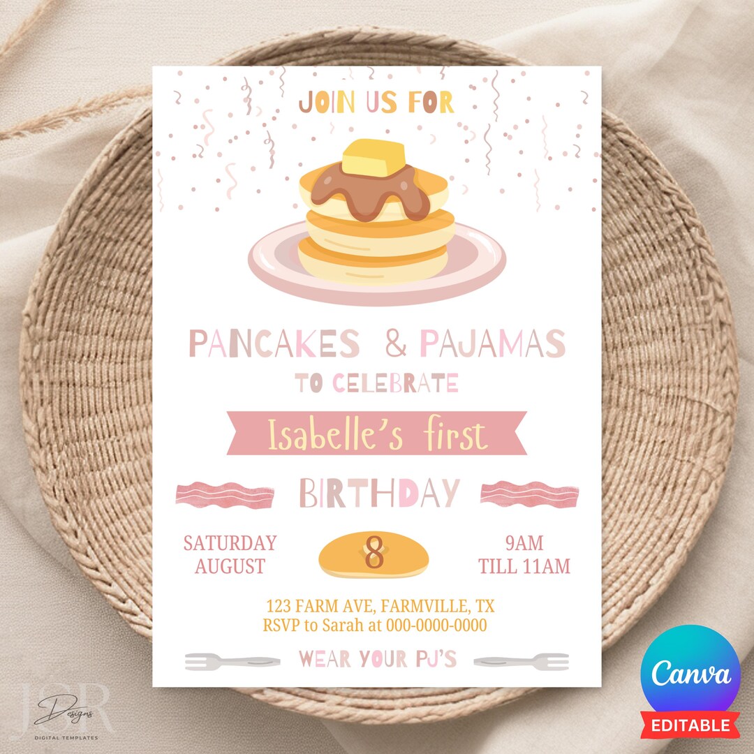 Pancake Party Invite Pancake Birthday Invite Pancake Birthday ...