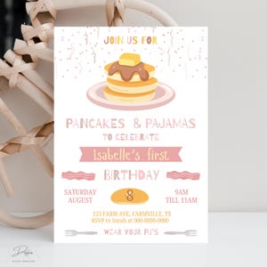 Pancake Party Invite Pancake Birthday Invite Pancake Birthday ...